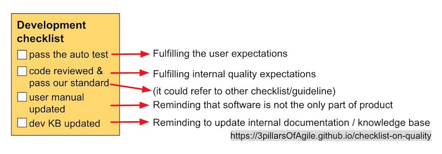 Checklist untuk Kualitas - Tiga Pilar Agile